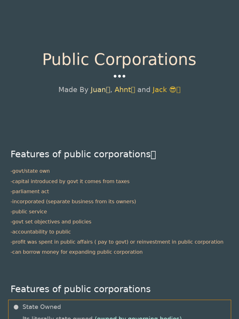Public Corporations | PDF | State Owned Enterprise | Corporations