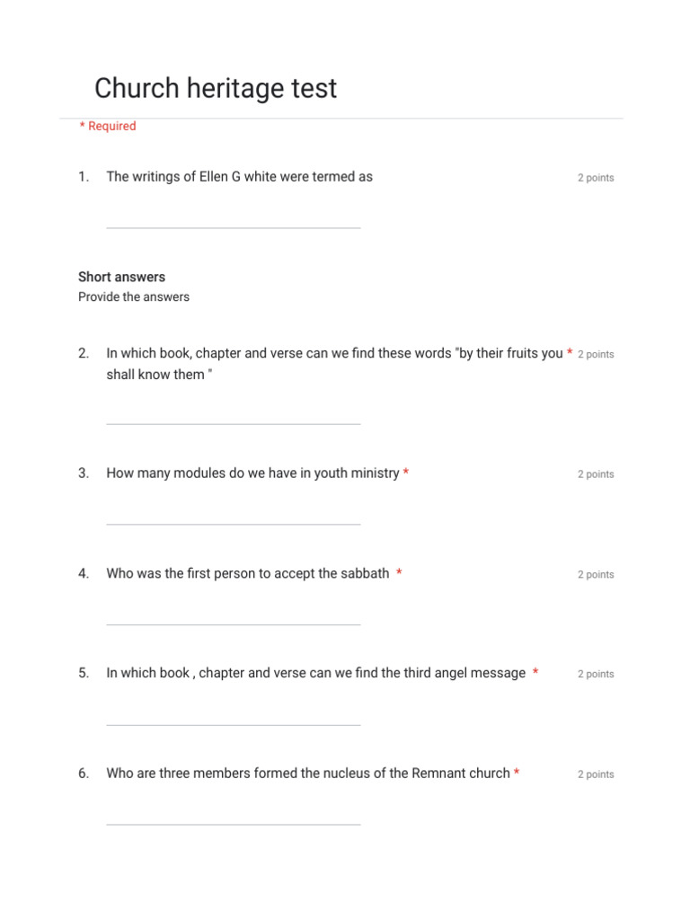 @Church heritage test | PDF | Pope | Christian Denominational Families
