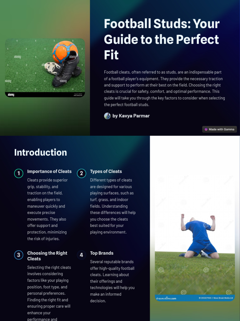 Football Studs Your Guide To The Perfect Fit | PDF