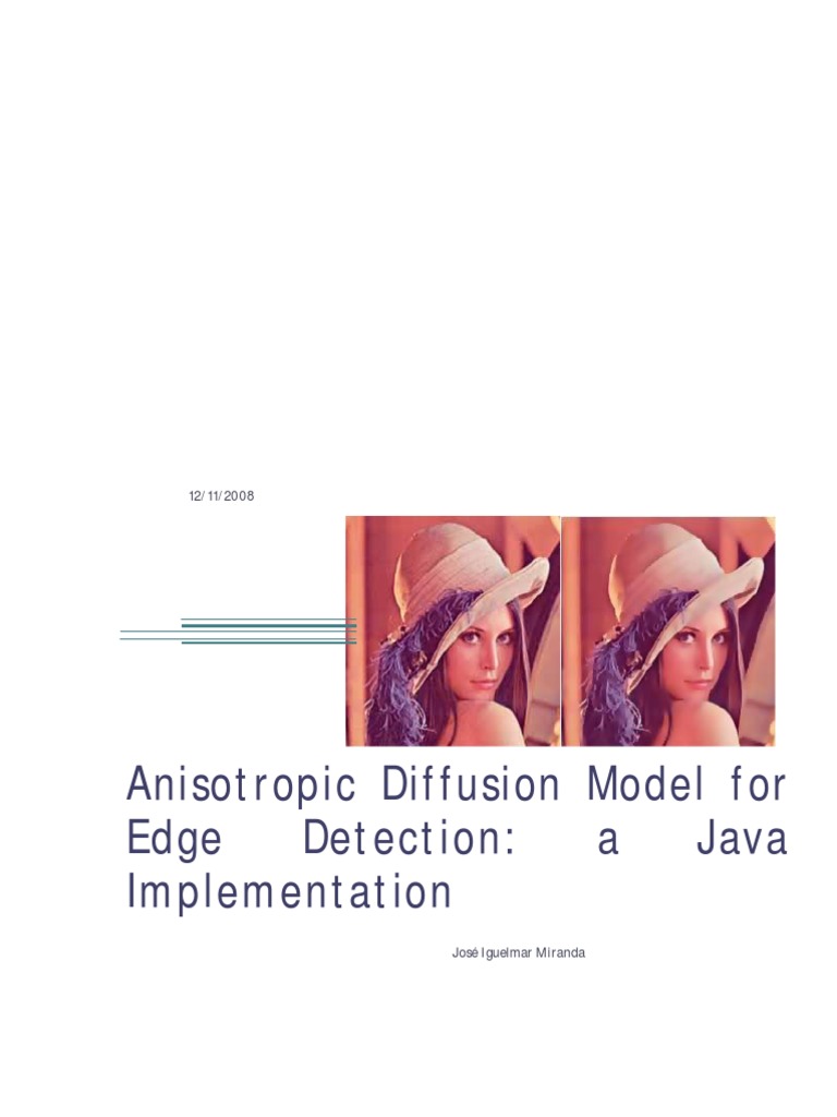 Anisotropic Diffusion Model For Edge Detection A Java Implementation Pdf Mathematical