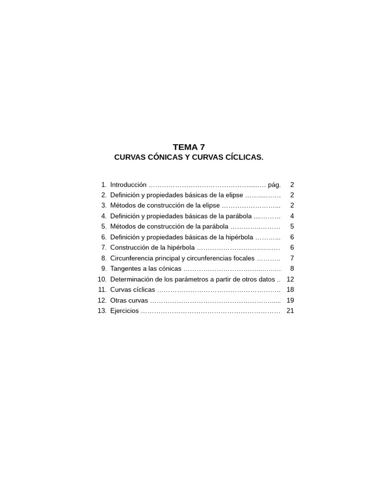 Tema 5. Cónicas | PDF | Elipse | Tangente