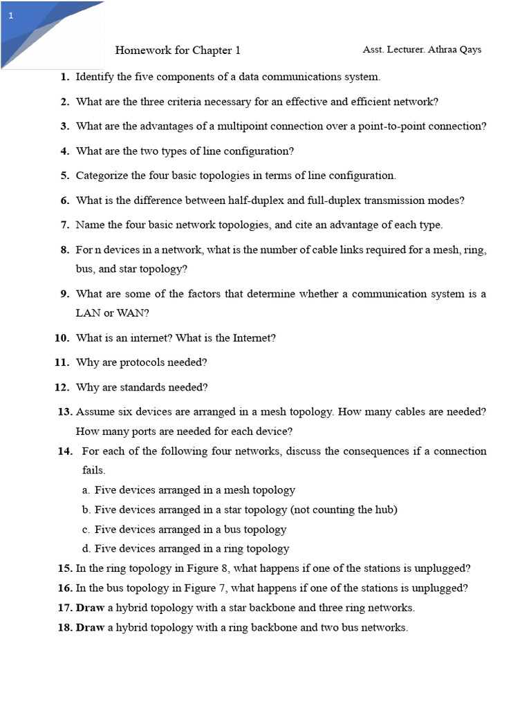 Sheet1 - Computer Networks | PDF