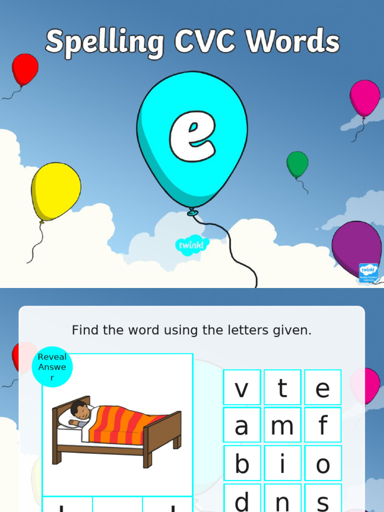CVC Words E Spelling Powerpoint | PDF