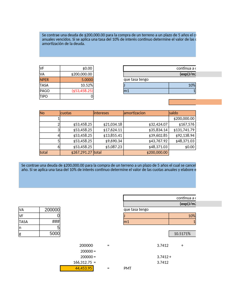 Deuda de Amortizacion 1er Semn 2 Parcial | PDF | Interés | Bancario