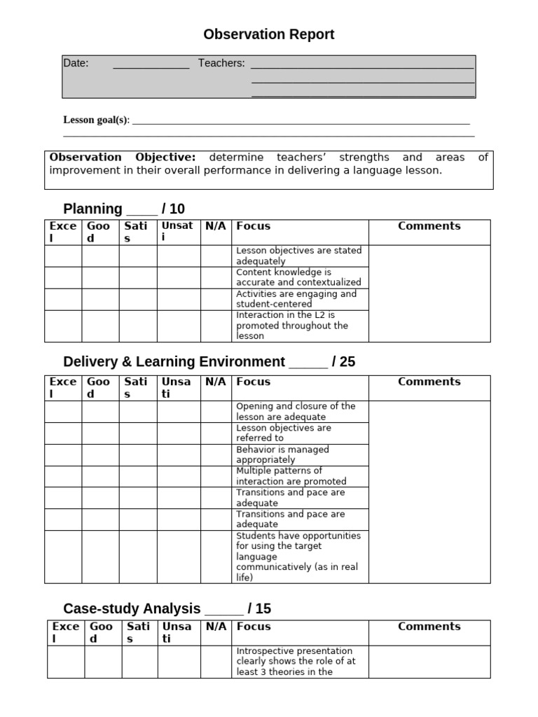 Observation Report - Pedagogical Models | PDF | Behavioural Sciences | Psychological Concepts