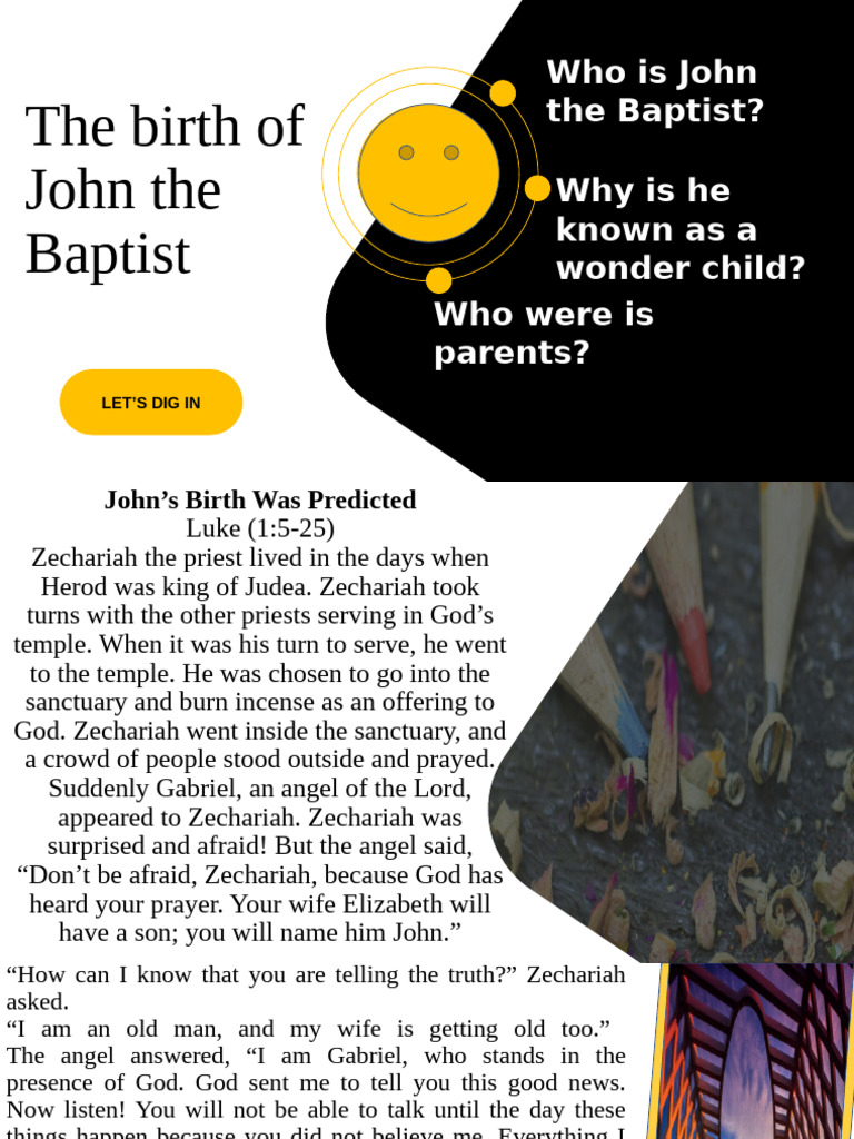 Birth and Naming of John the Baptist | PDF | John The Baptist