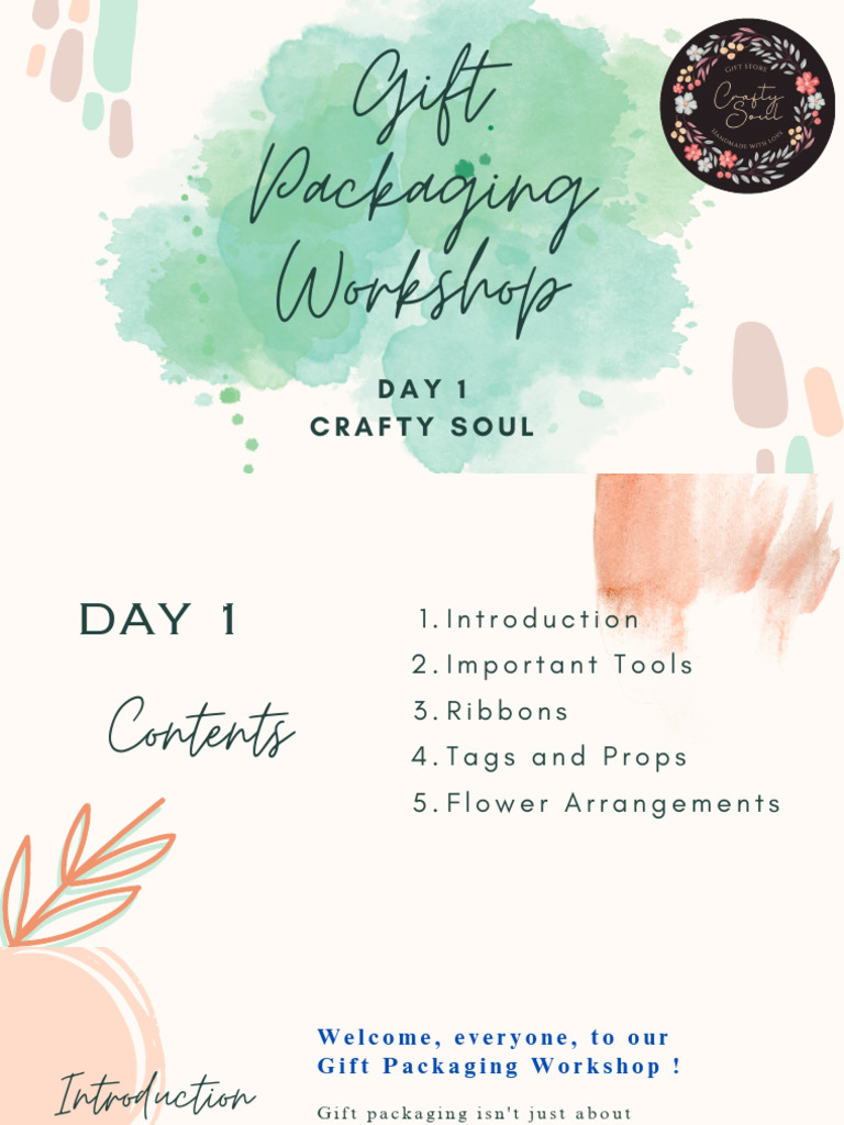 Gift Packaging Workshop Day 1 Guide | PDF | Paper