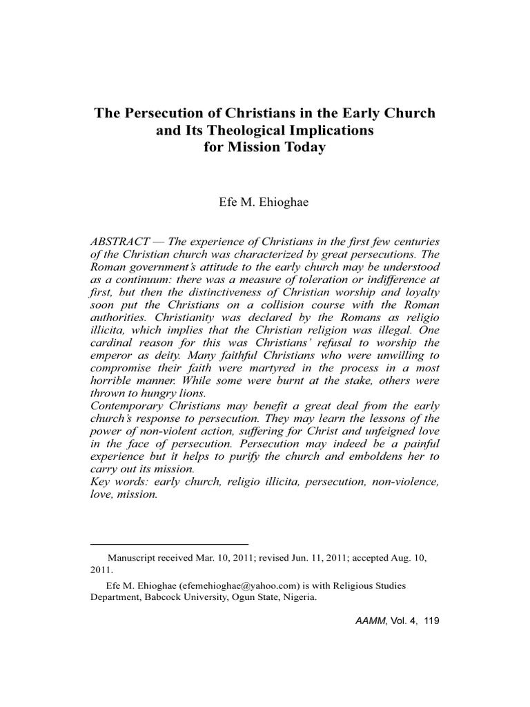 Early Church Persecution Insights | PDF | Resurrection Of Jesus | Paul ...