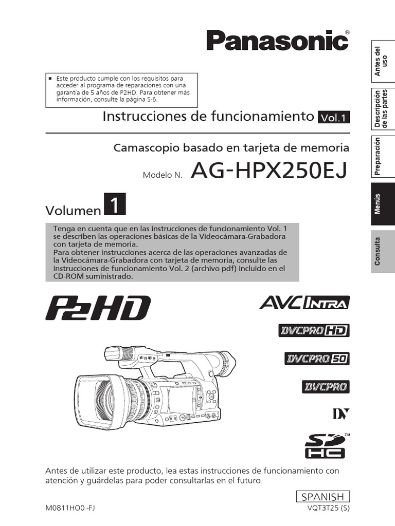 Panasonic AG-HPX250EJ | PDF | Almacenamiento de datos de la computadora ...