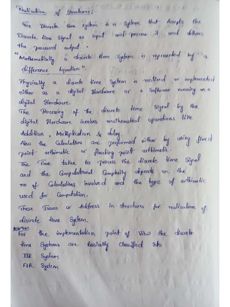 DSP Notes Hand Written | PDF