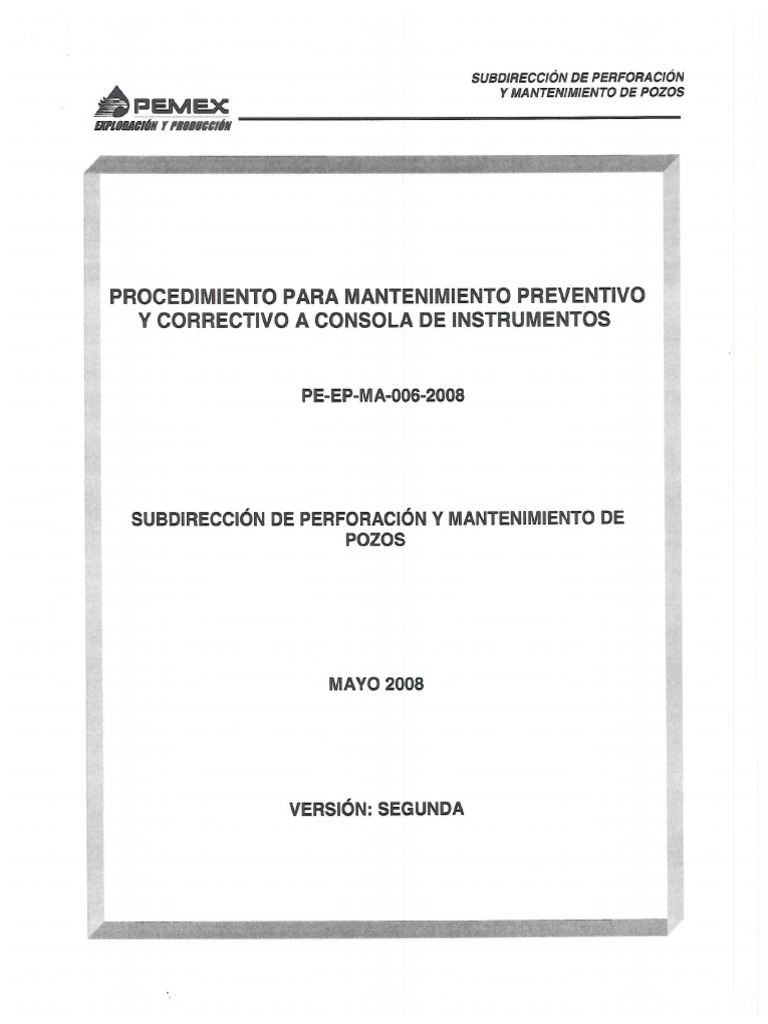 Pe-Ep-Ma-006-2008 Proc. para Manto. Prev. y Correctivo A Consola | PDF