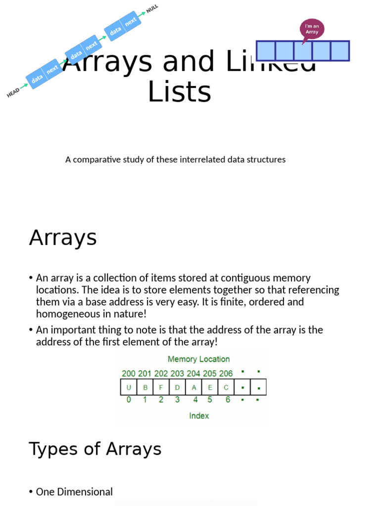 Arrays and Linked Lists | PDF | Algorithms And Data Structures ... Arrays and Linked Lists | PDF | Algorithms And Data Structures ...