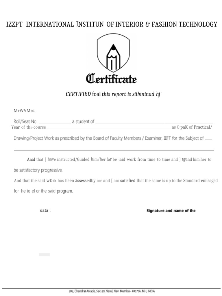 IIIFT Project Work Declaration Form | PDF