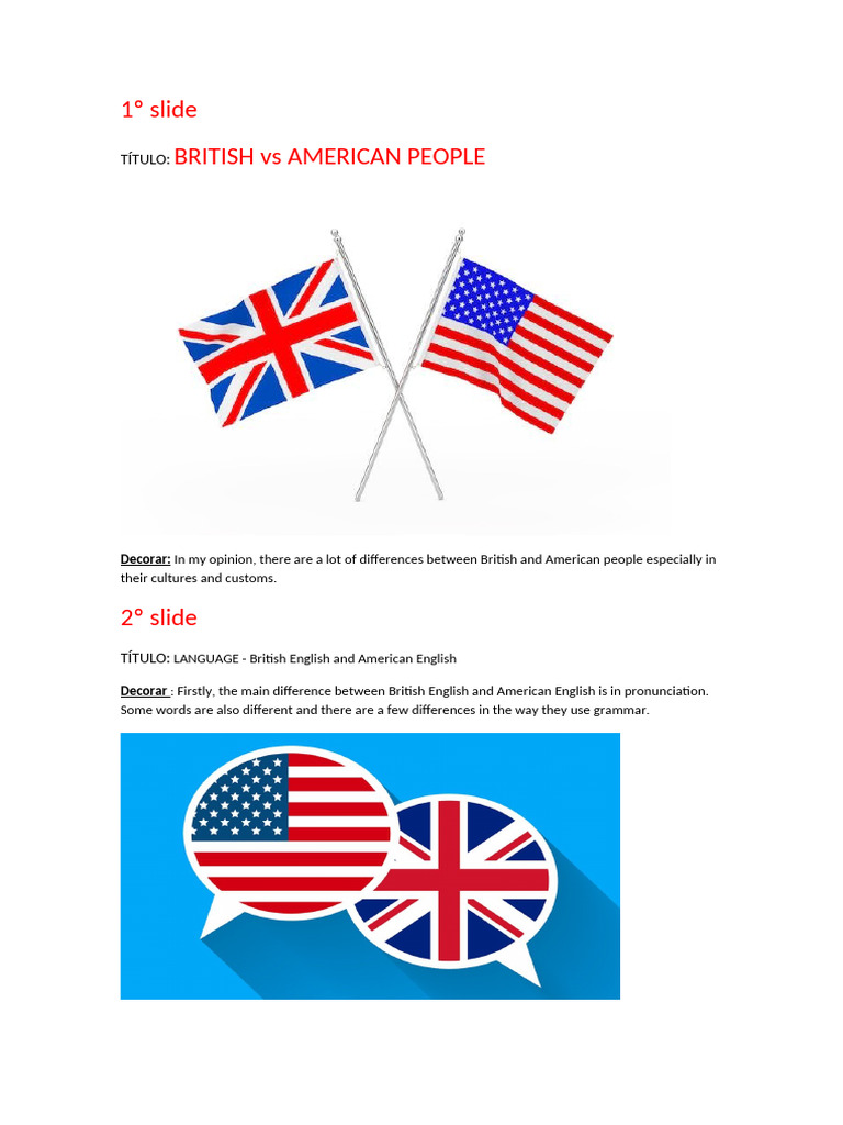 British Vs American People | PDF | English Language | Linguistics