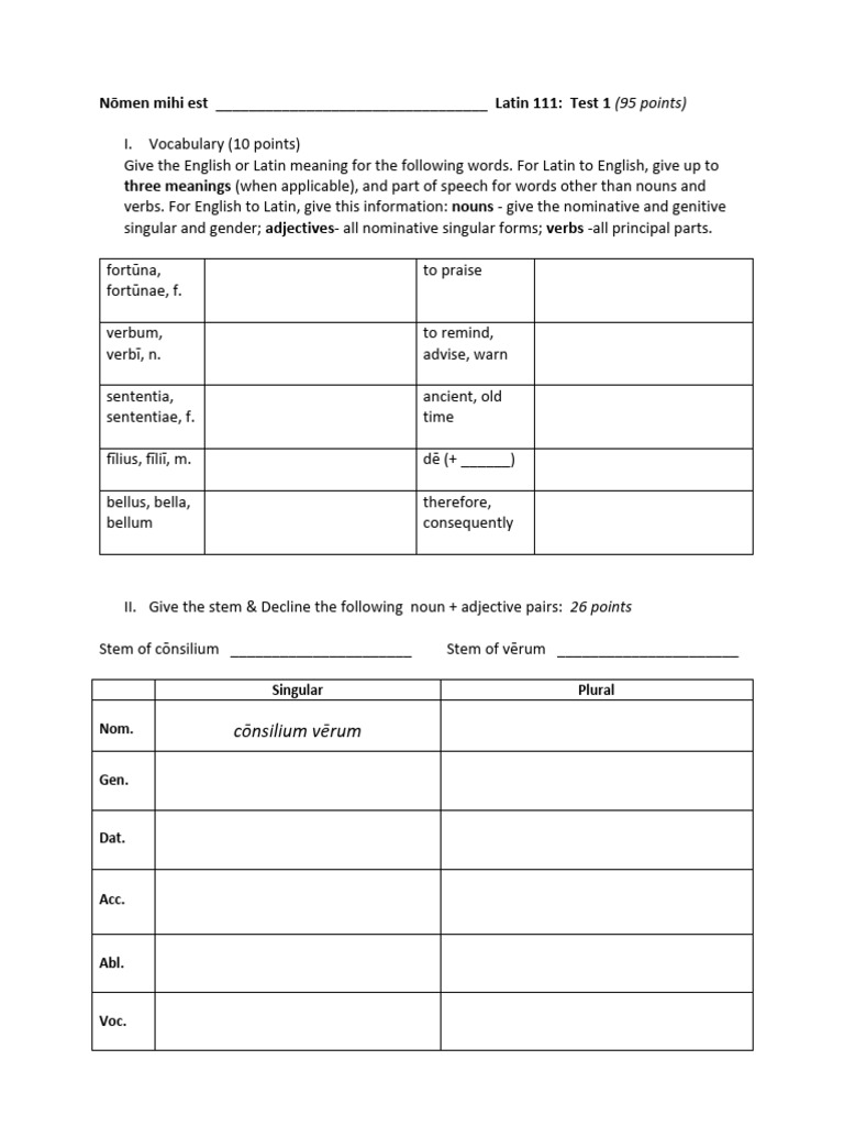 111 Practice Test 1 Rev22 | PDF | Grammatical Number | Linguistic ...