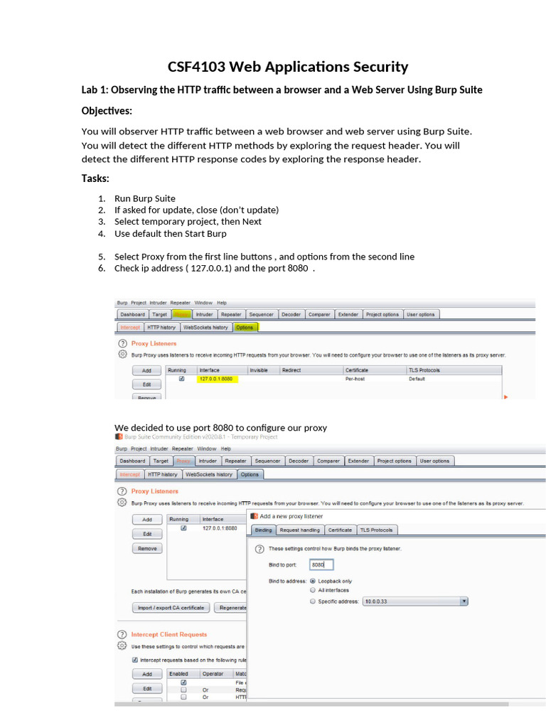 Lab 1 Observing HTTP Traffic Using BurpSuite-maryam Rashed | PDF ...