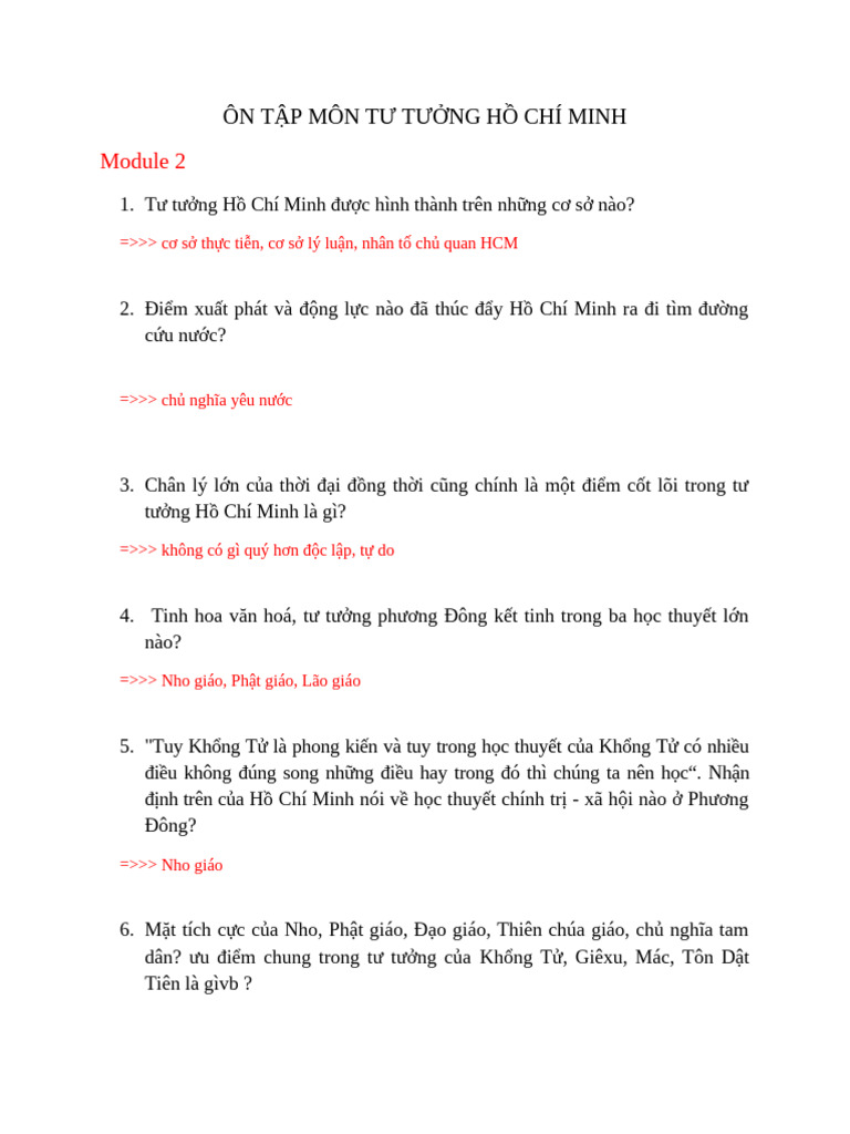 ÔN TẬP TN TTHCM | PDF