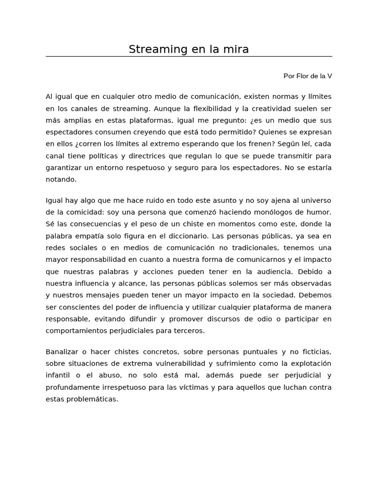 Streamers en La Mira | PDF | Ciencias sociales | Salud y bienestar