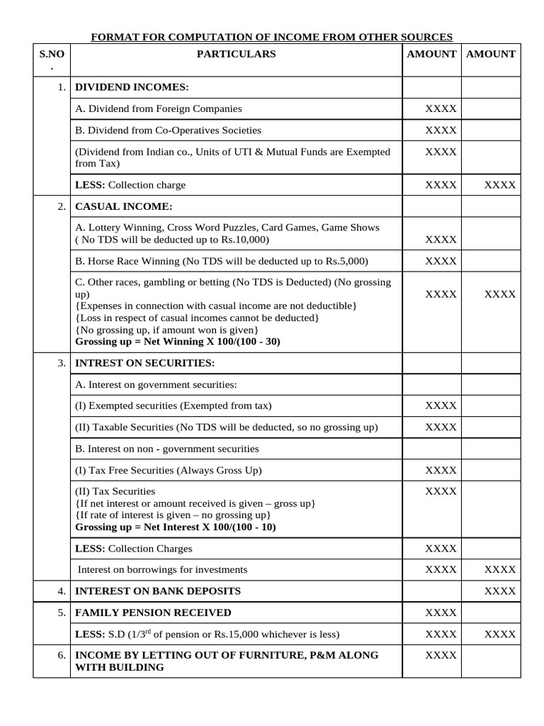 Income From Other Sources | PDF | Tax Exemption | Income