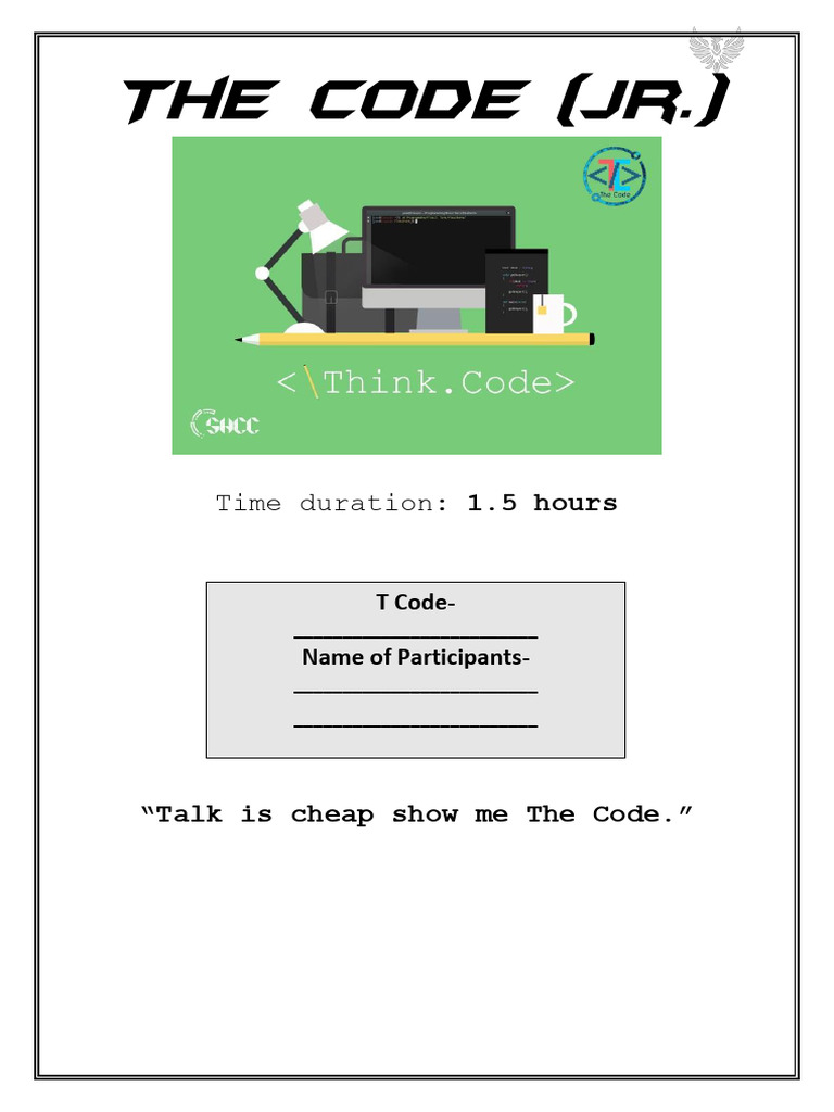 The Code Sub Junior FINAL | PDF | String (Computer Science) | Ascii