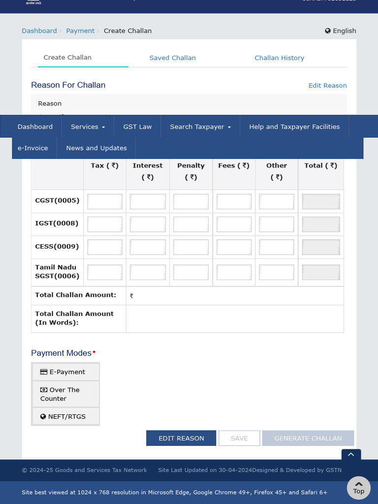 Goods & Services Tax (GST) Payment | PDF
