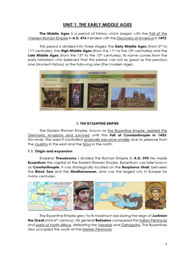 Unit 1 The Early Middle Ages (2024) | PDF | Charlemagne | Byzantine Empire