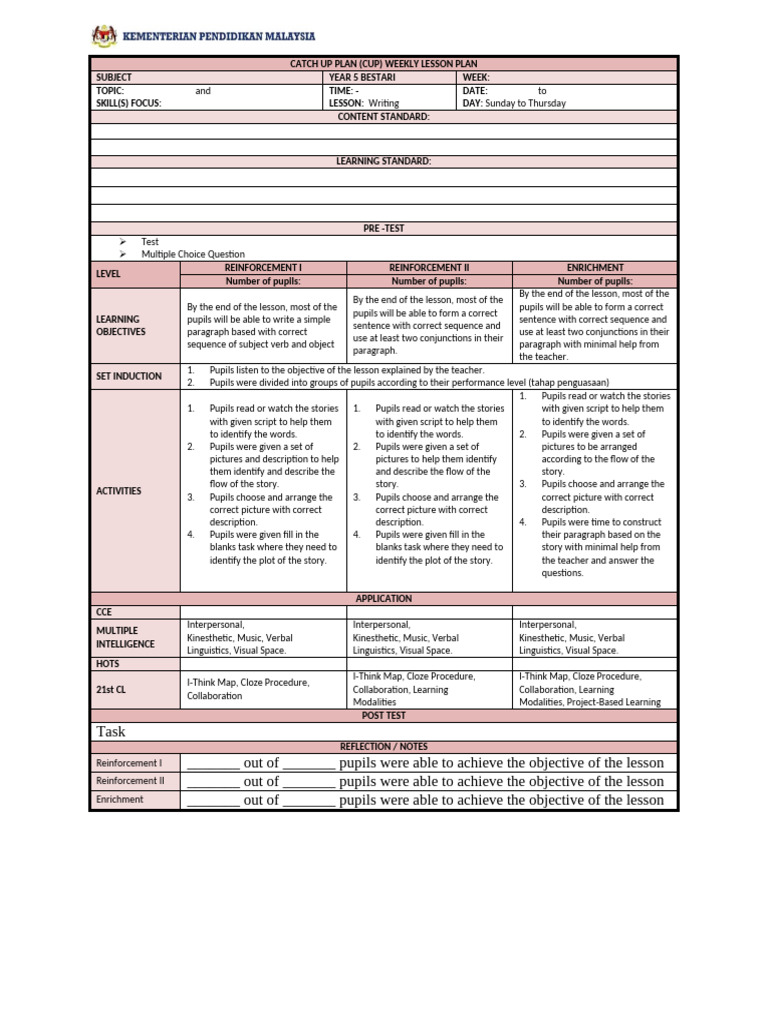 RPH CUP-BI 5 Bestari Week 43 | PDF | Learning | Cognitive Science