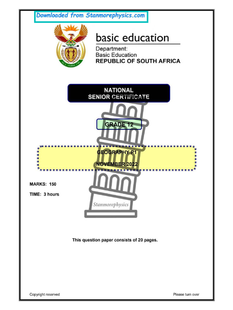 NSC Geography Grade 12 November 2022 P1 and Memo | PDF