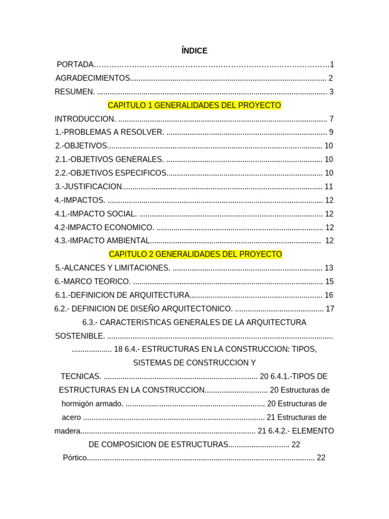 ÍNDICE Proyecto | PDF | Fundación (Ingeniería)