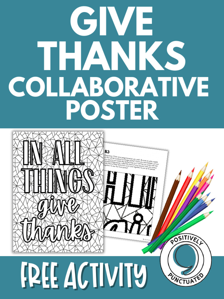 FREE Give Thanks Collaborative Poster Product Listing | PDF | Home & Garden