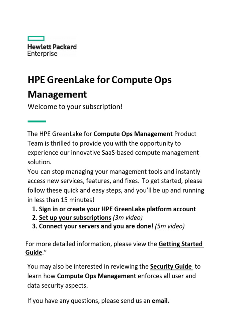 ComputeOpsManagement WelcomeLetter | PDF