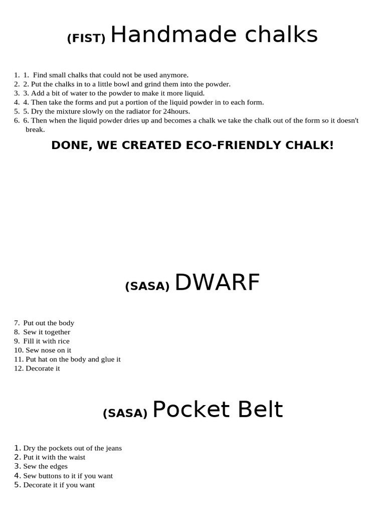 Handmade Chalks | PDF