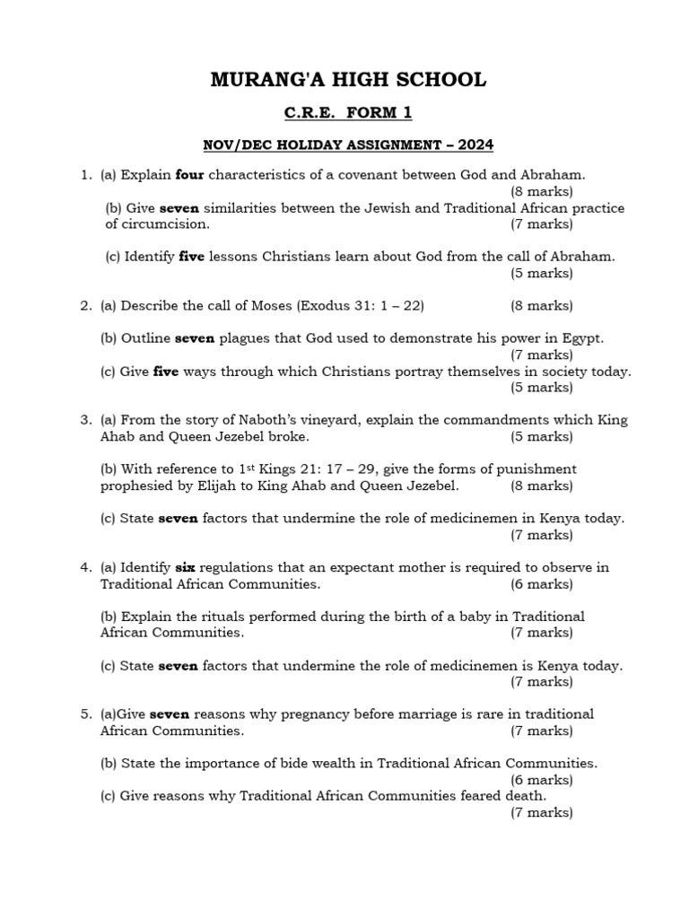 End of Year CRE Assignment | PDF | Religion & Spirituality