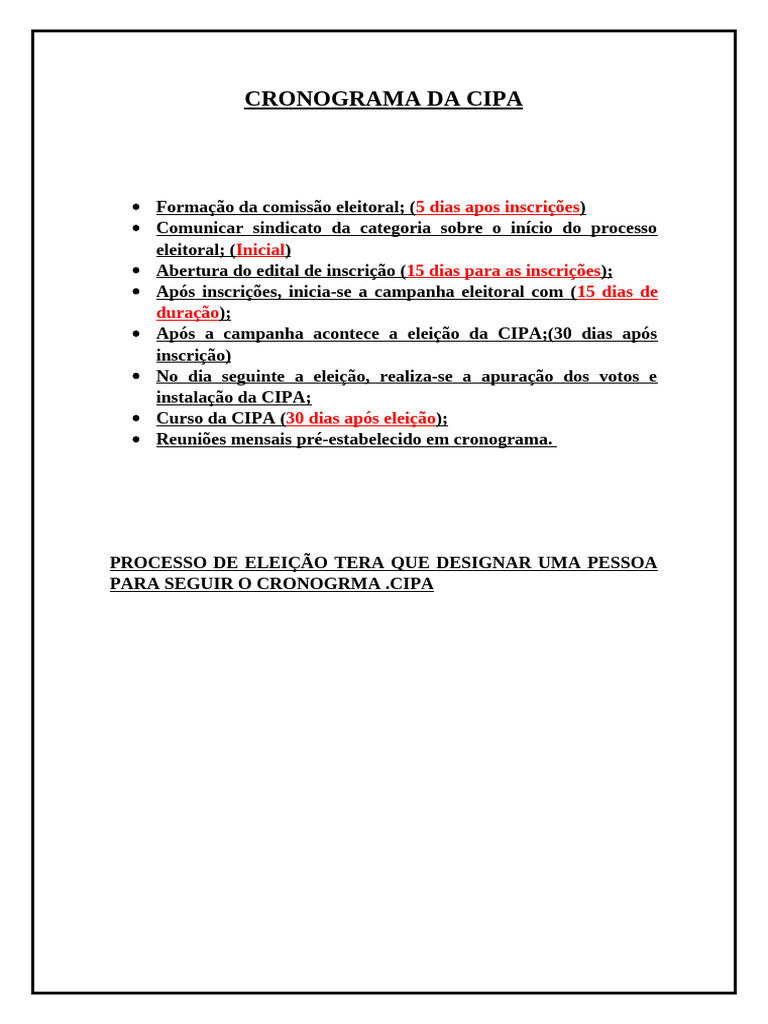Cronograma Da Cipa | PDF Cronograma Da Cipa | PDF