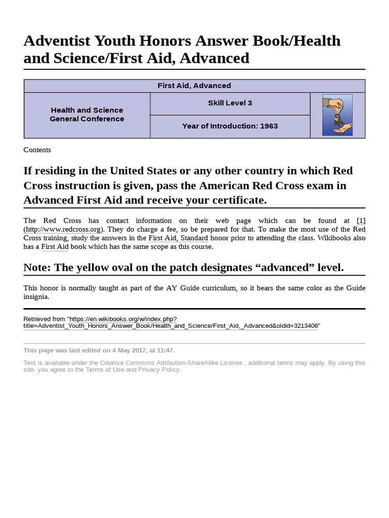 Adventist Youth Honors Answer Book Health and Science First Aid ...