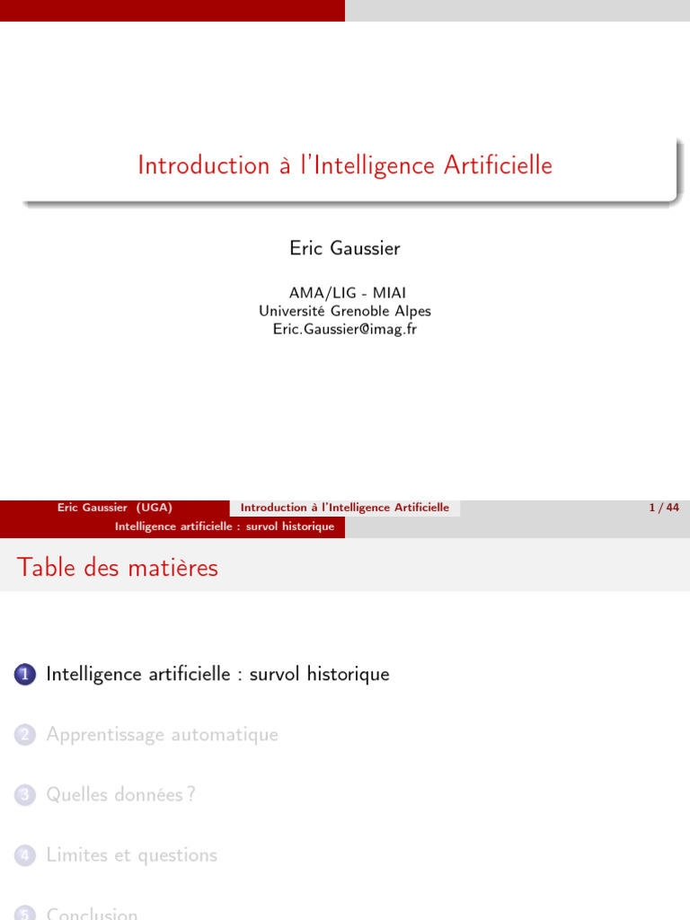 Intro IA | PDF | Apprentissage automatique | Intelligence artificielle