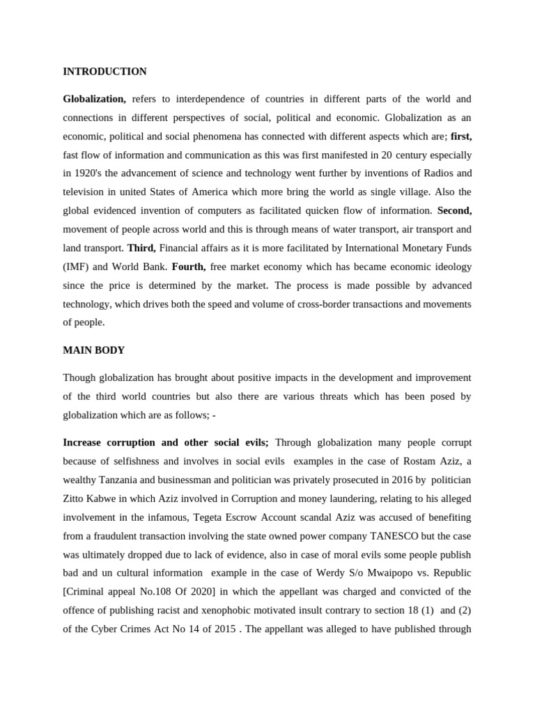 Globalization DST Not-1 | PDF | Globalization | Africa