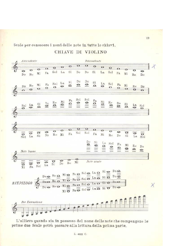 Note in Chiave Di Violino | PDF