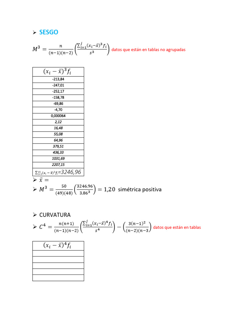 Sesgo y Curvatura | PDF