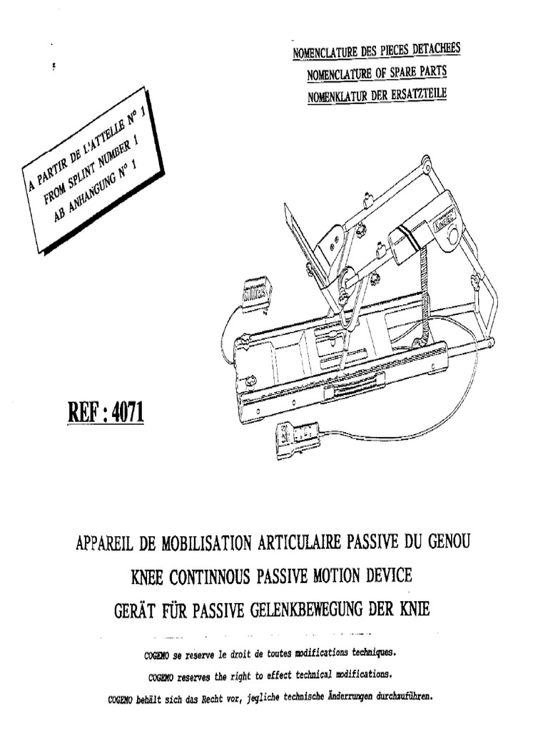 Kinetec 4071 Knee CPM Service Manual | PDF