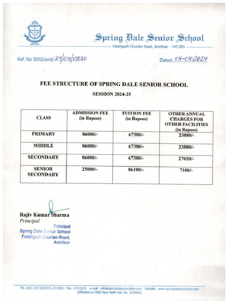 C. 1 Fee Structure 2024 25 | PDF