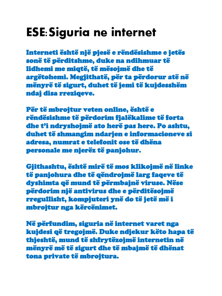 Ese Siguria Ne Internet | PDF