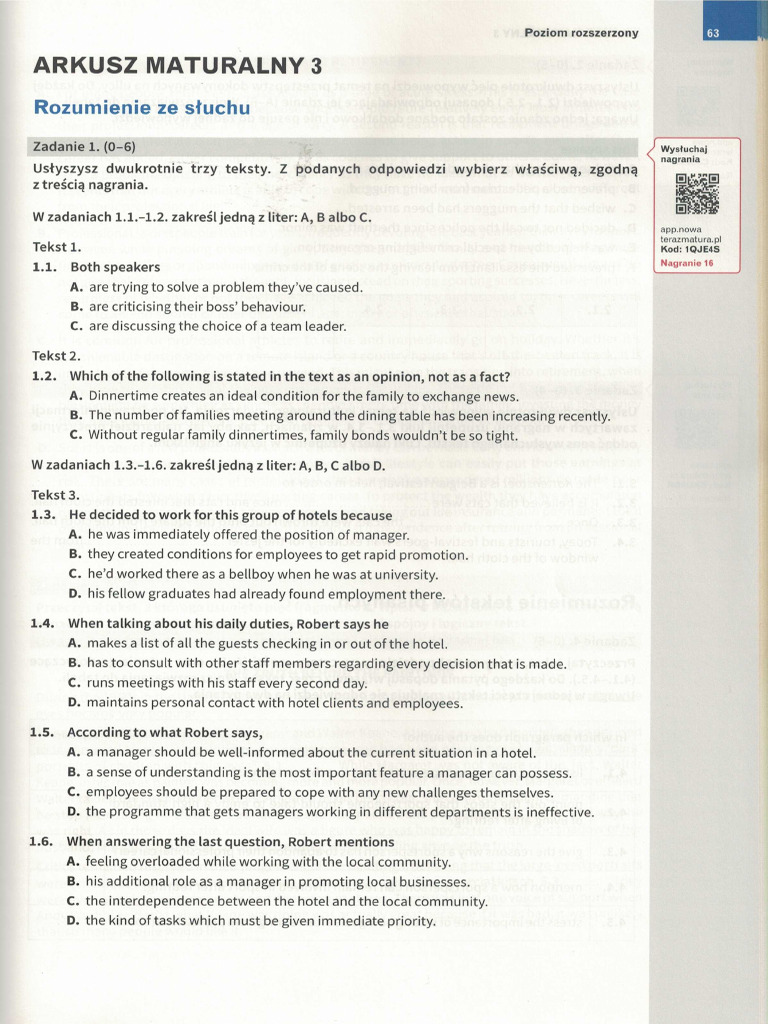 Arkusz Maturalny3 | PDF