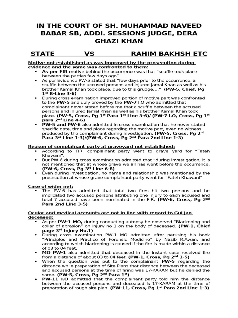 State Vs Rahim Bakhsh Etc | PDF