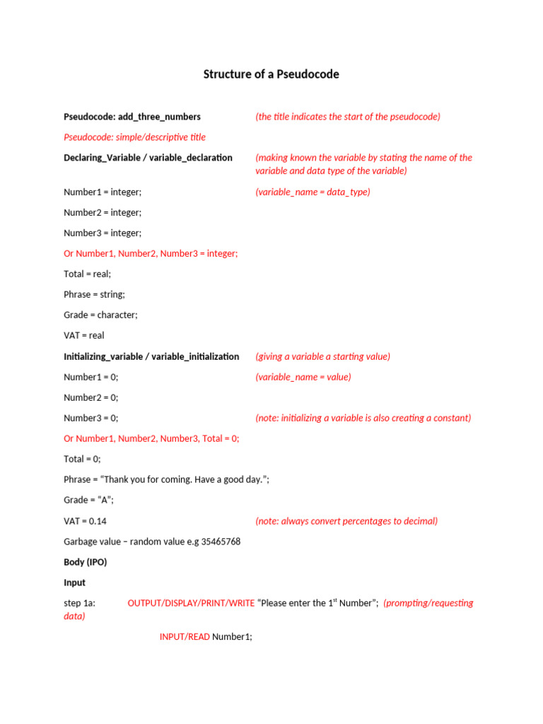 Guide To Creating A Pseudocode | PDF | Computers Guide To Creating A Pseudocode | PDF | Computers