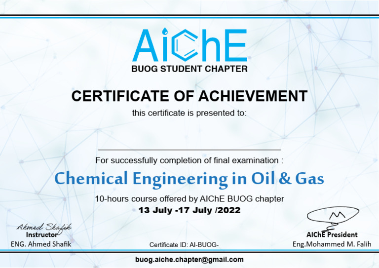 AIChE Certificate Signed | PDF | Business | Computers