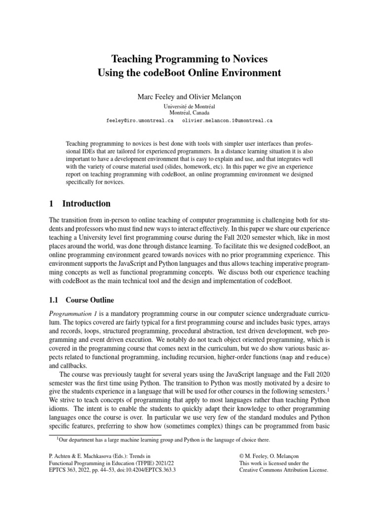 Teaching Programming To Novices Using The Codeboot | PDF | Computer Programming | World Wide Web