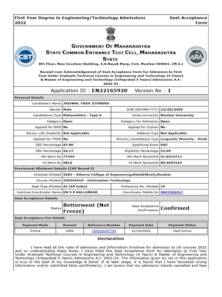 State Common Entrance Test Cell, Government of Maharashtra - .. 2 | PDF ...