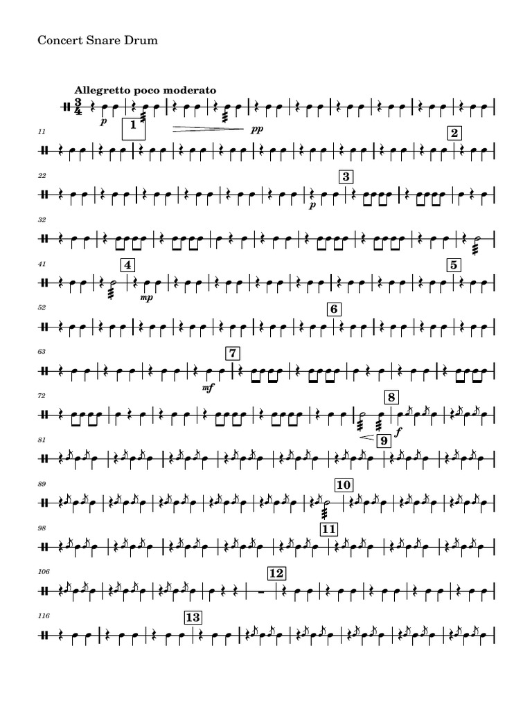 D-Concert_Snare_Drum | PDF | Rhythm And Meter