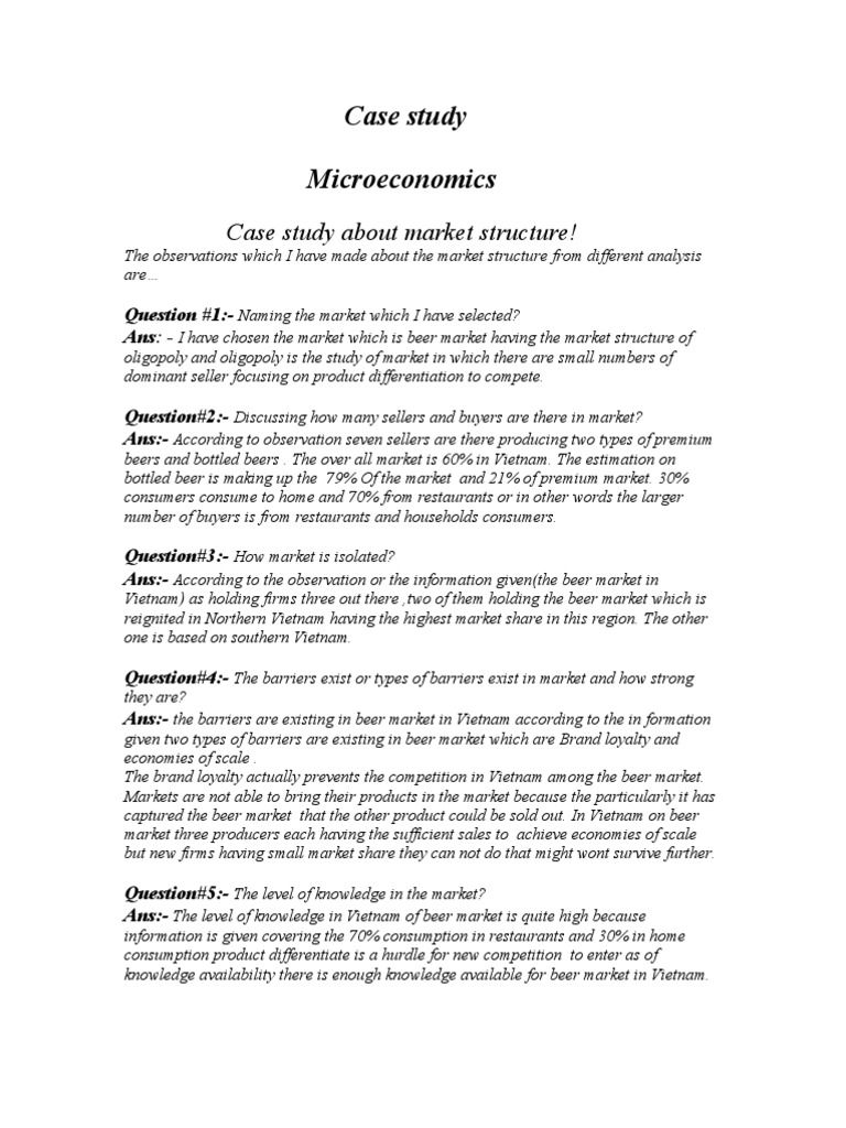 Case Study, Market Structure | PDF | Oligopoly | Profit (Economics)